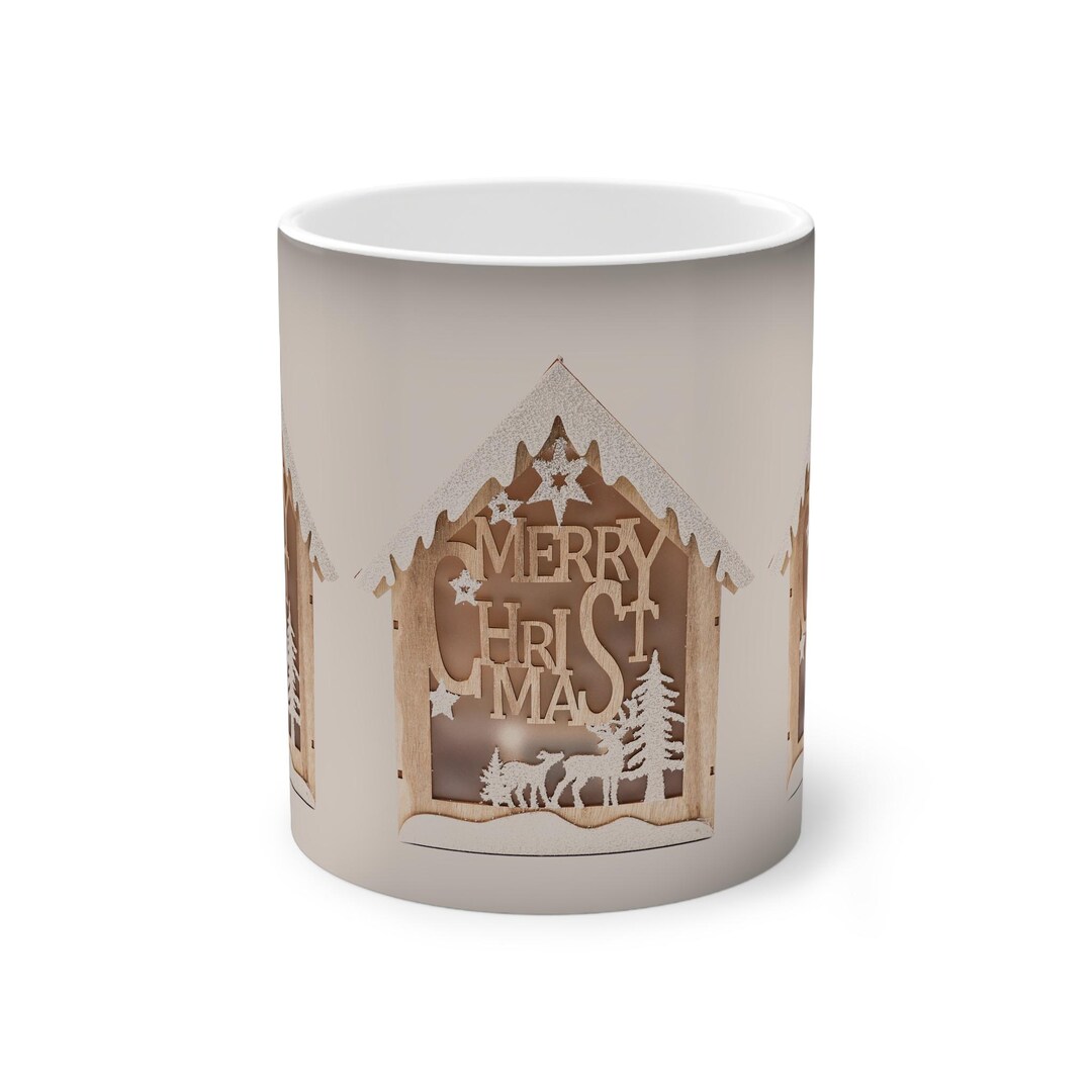 Merry Christmas Color-changing Mug: Holiday Ceramic Coffee Cup - Etsy