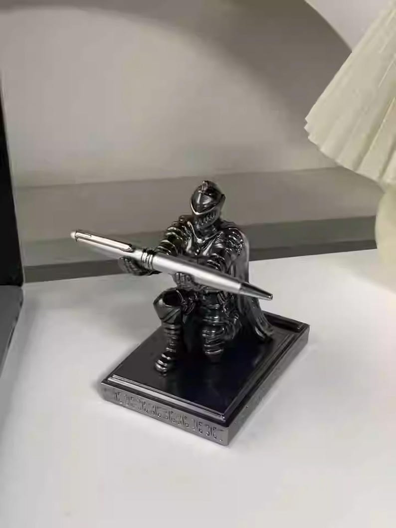 Kneeling Knight Pen Holder, Medieval Desk Organizer, Executive Office ...