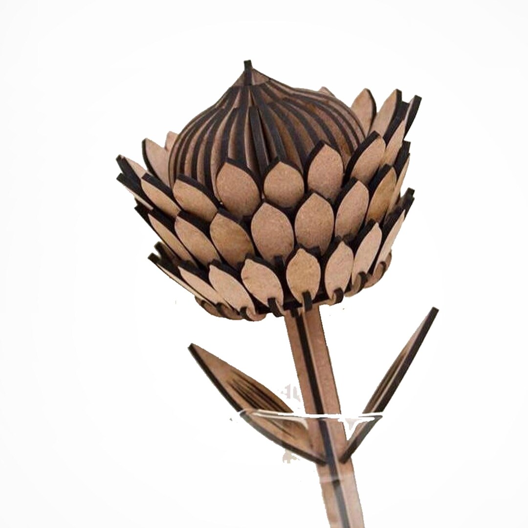 Protea Flower Laser Cut Files, Plywood 3mm Cute Flower Puzzle CDR SVG ...