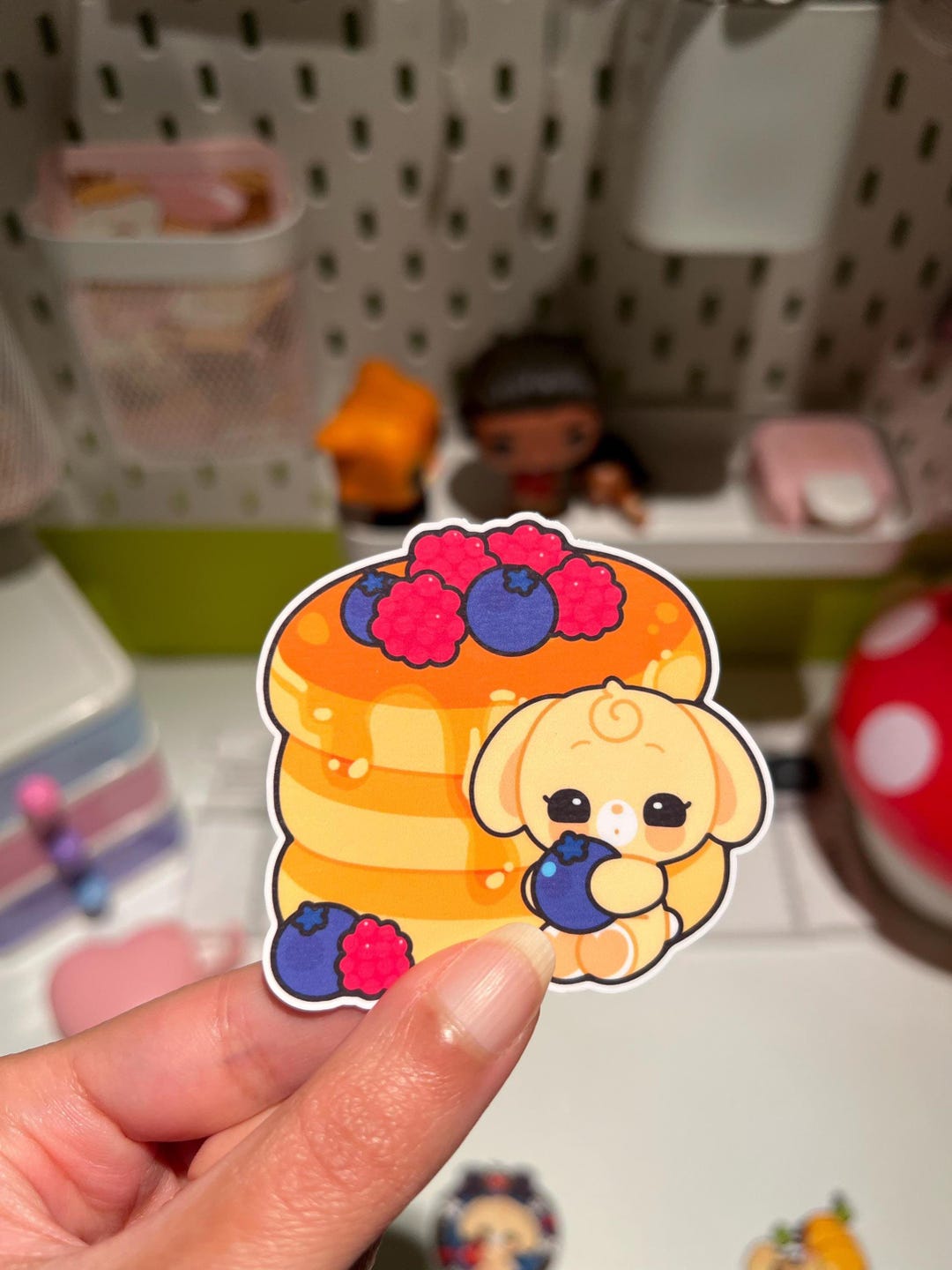 Greedy Bunny Sticker - Honey Pancakes - Kawaii Sticker - Adorable ...