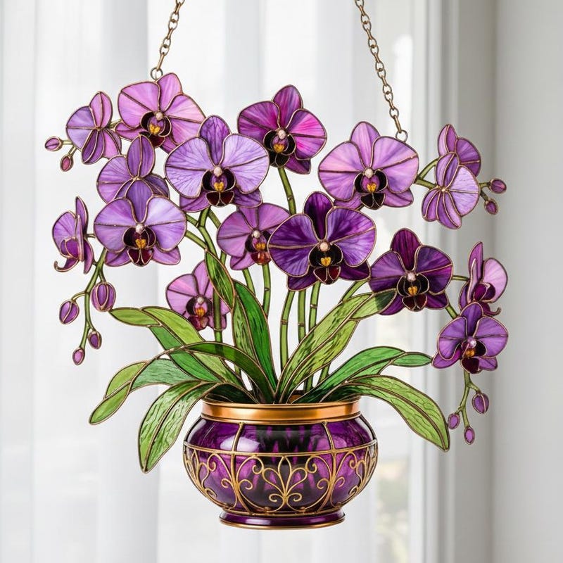 Purple Hanging Orchid - Etsy