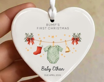 Bump's First Christmas Ornament, Pregnancy Announcement - Etsy