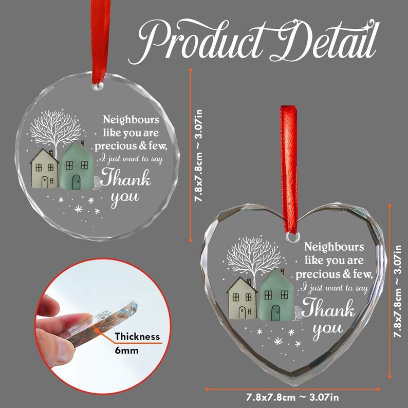Thank You Neighbours Ornament, Personalized Christmas Keepsake for Good ...