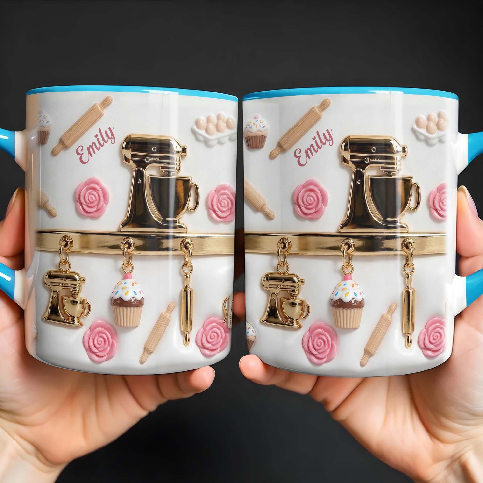 Personalized Baking Lover Mug, Custom Accent Coffee Mug, Cute Baking ...