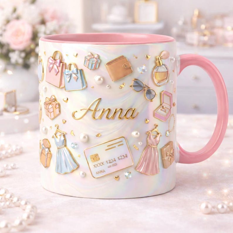 Personalized Makeup Lover Mug, Custom Name Beauty Coffee Cup, Luxury ...