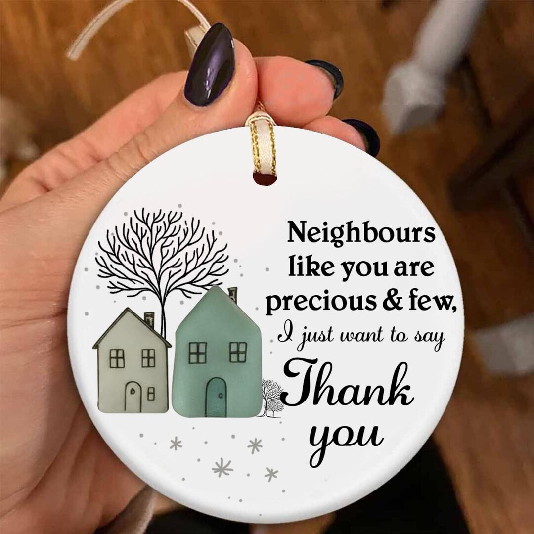 Thank You Neighbours Ornament, Personalized Christmas Keepsake for Good ...