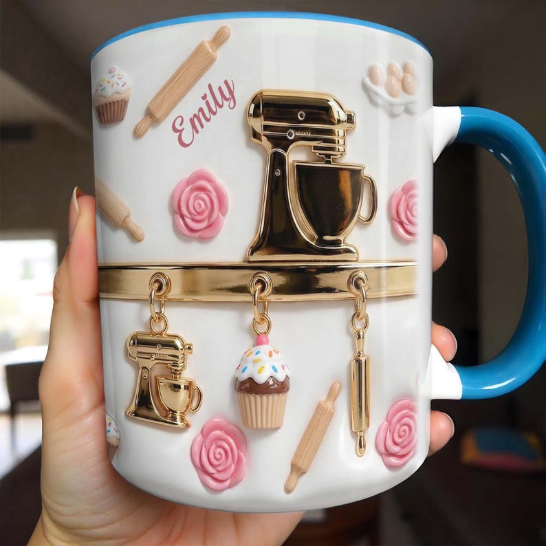 Personalized Baking Lover Mug, Custom Accent Coffee Mug, Cute Baking ...