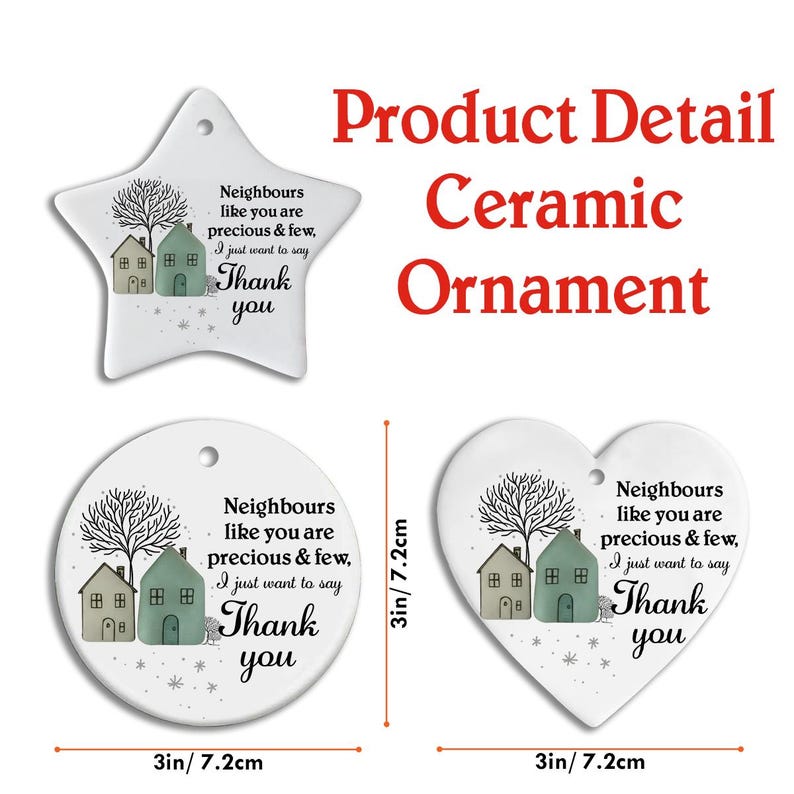 Thank You Neighbours Ornament, Personalized Christmas Keepsake for Good ...