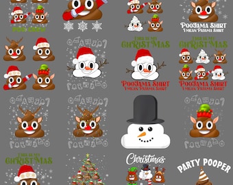 Christmas Poop PNG – Funny Santa Hat Holiday Humor Clipart, Sublimation ...
