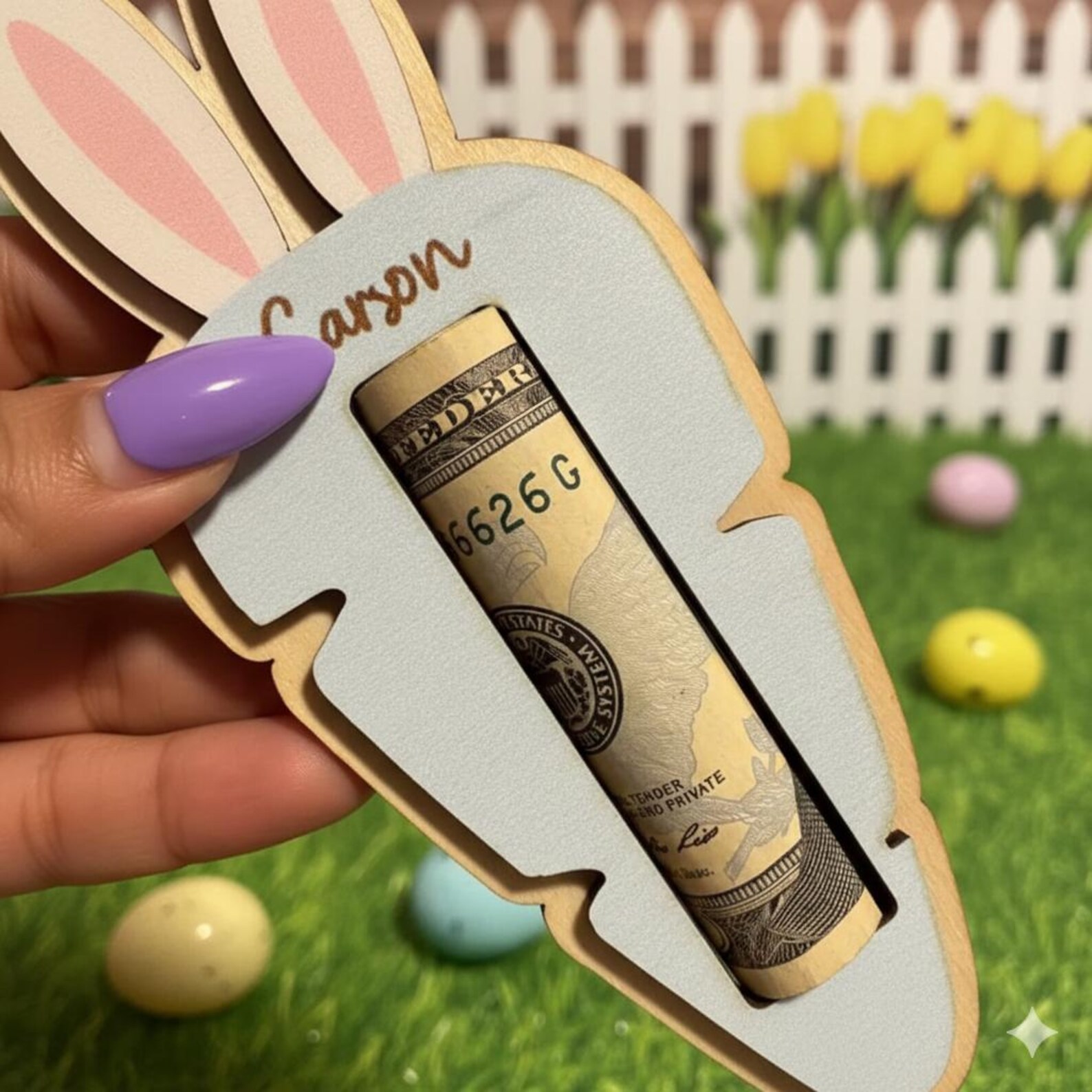 Pack of 3 Personalized Easter Gift Carrot Money Holders - Engraved ...