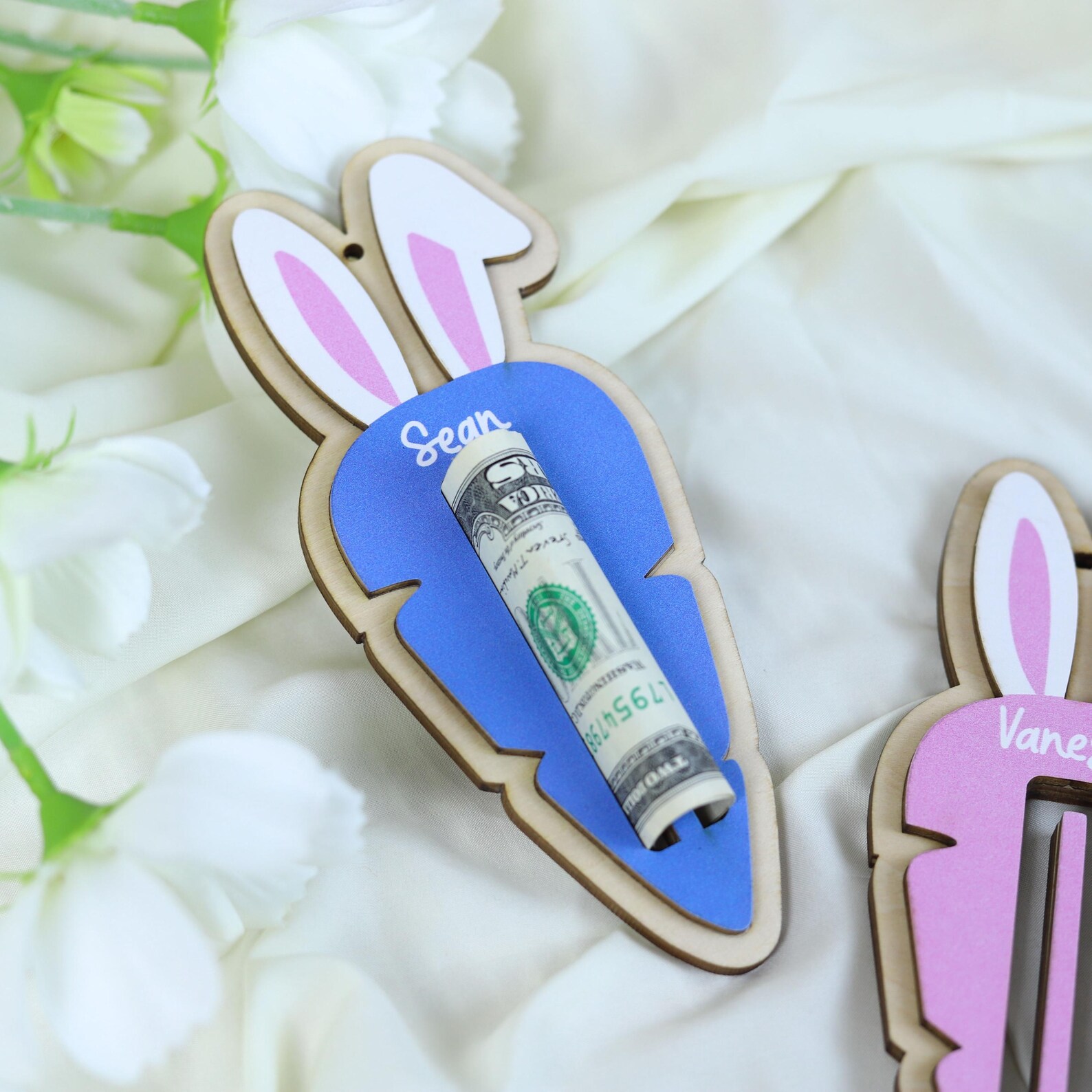 Pack of 3 Personalized Easter Gift Carrot Money Holders - Engraved ...