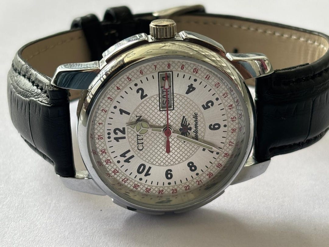 Vintage Citizen Automatic Day-date Silver Dial 36MM Men's Wrist Watch ...