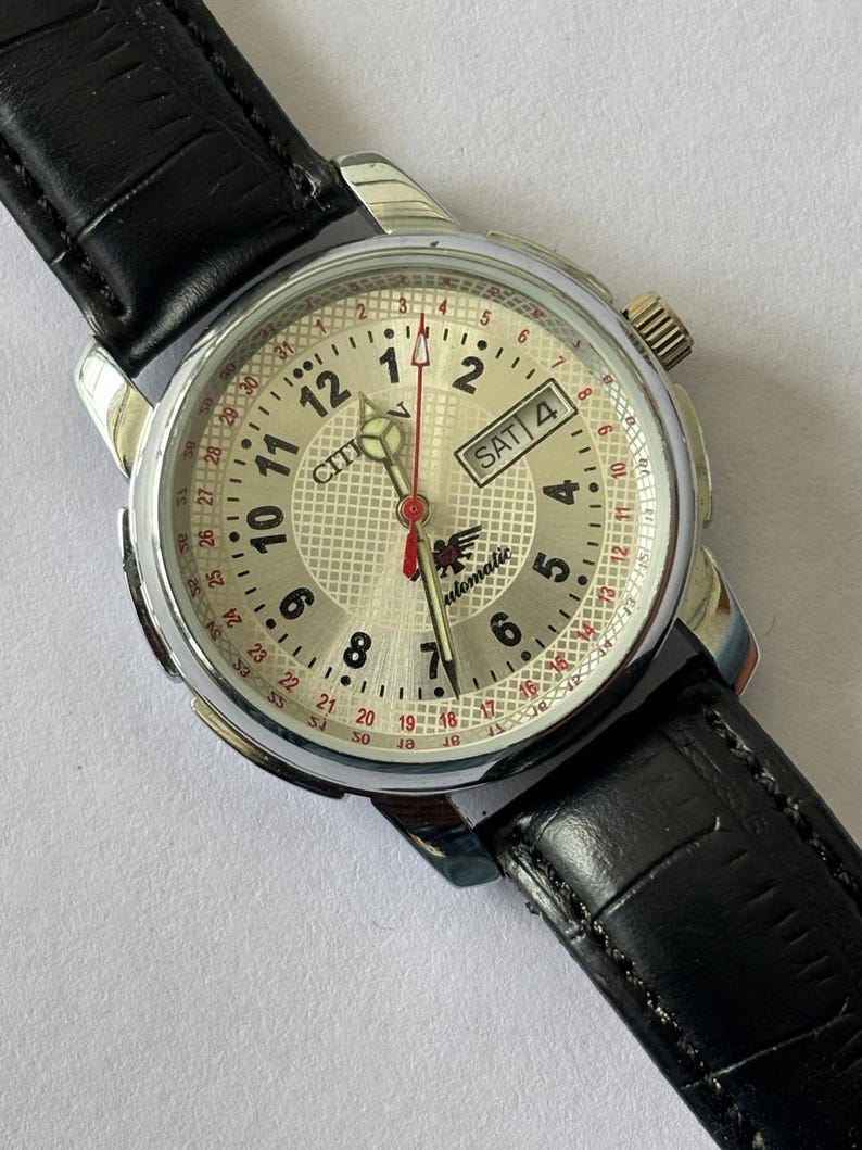Vintage Citizen Automatic Day-date Silver Dial 36MM Men's Wrist Watch ...