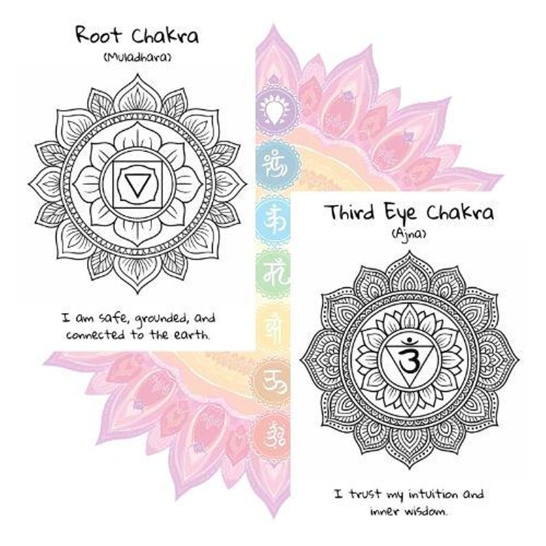 Chakra Coloring Pages – 7 Chakra Designs With Affirmations & Meditation ...
