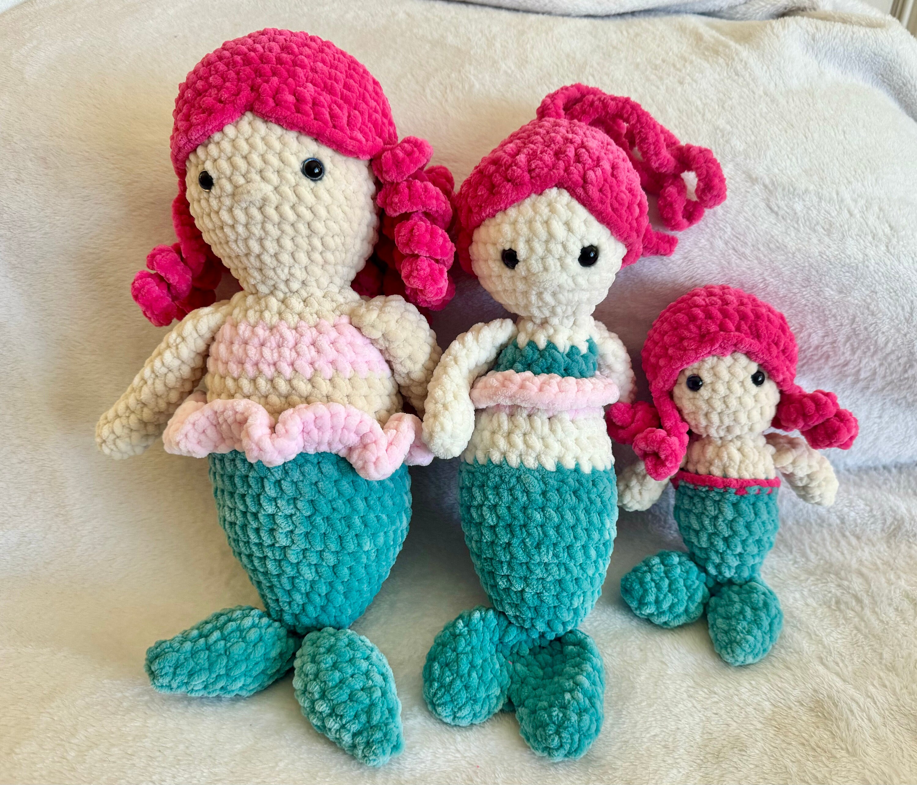 Finished Plushie, Medium Mermaid, Crochet Merbabies, Crochet Mermaid ...