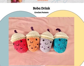 PATTERN Big Boba Bestie Crochet Pattern, Amigurumi Crochet Boba Pattern ...