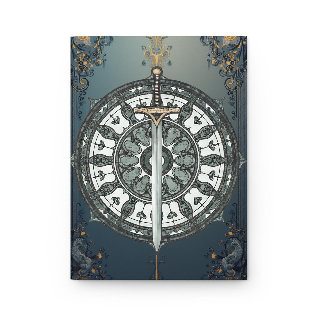 Stained Glass Dnd Journal- Fantasy RPG Medival Sword Floral Mandala ...