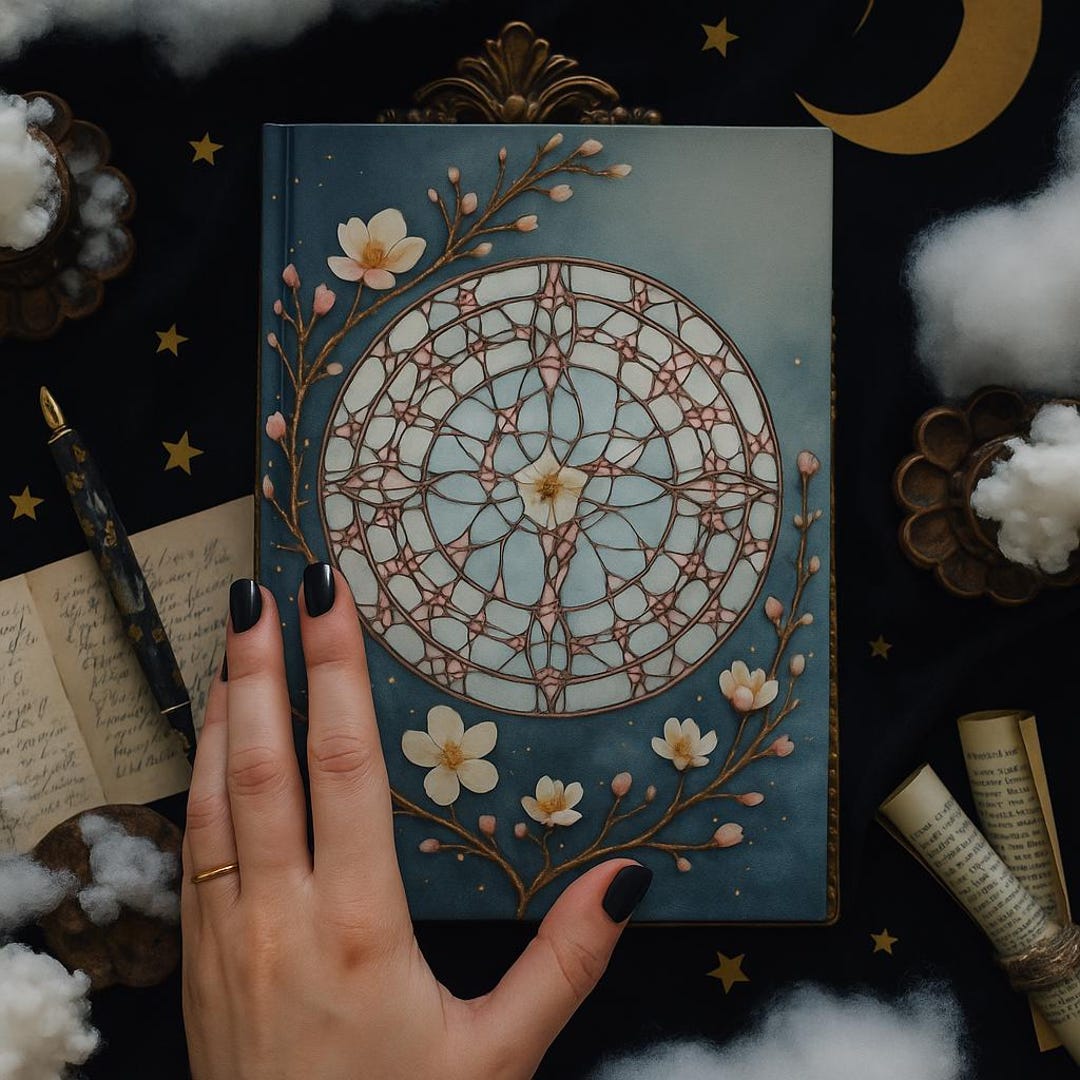 Stained Glass Dnd Journal- Fantasy RPG Floral Mandala Hardcover , Dice ...