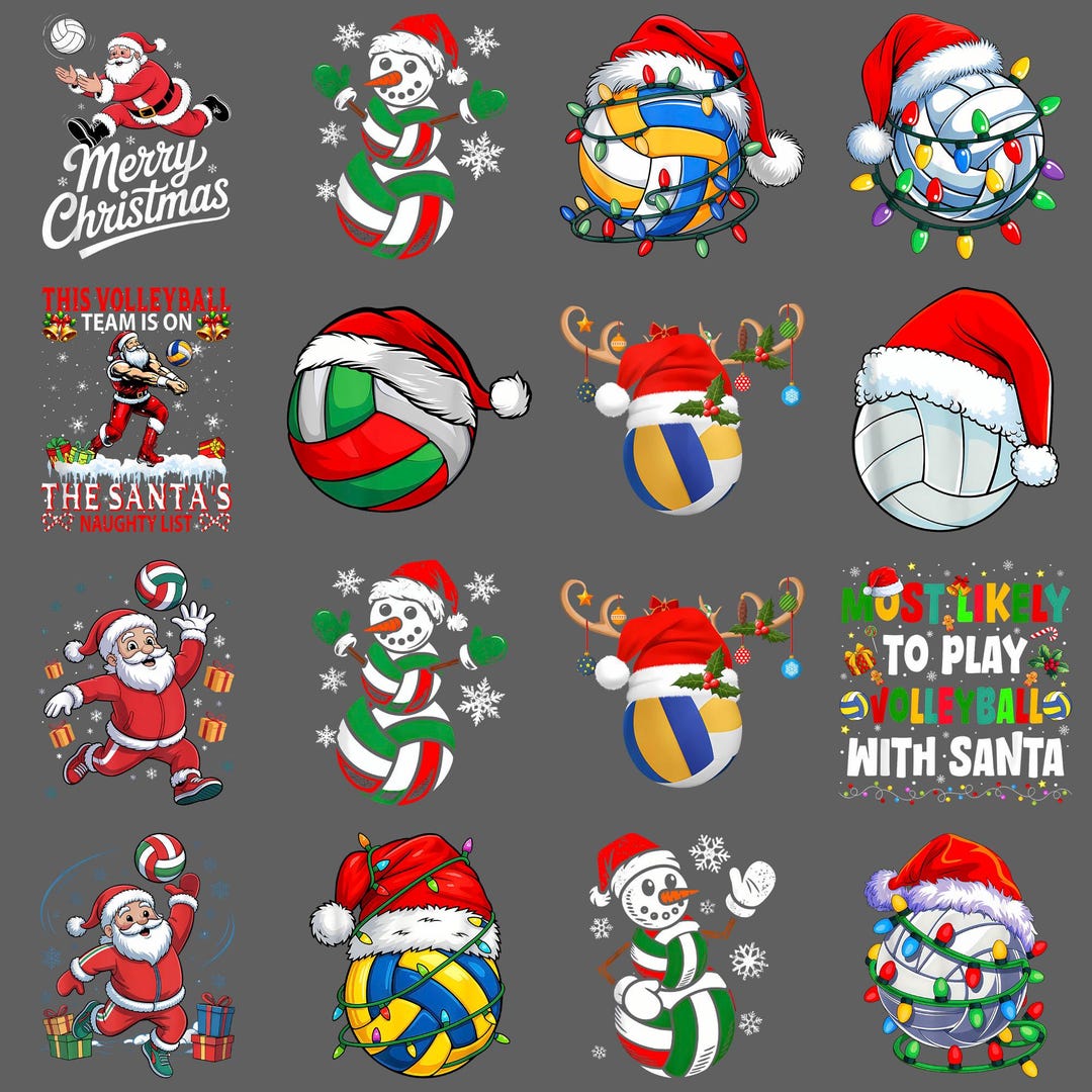 Volleyball Christmas PNG, Funny Holiday Sports Quote Clipart, Slay ...