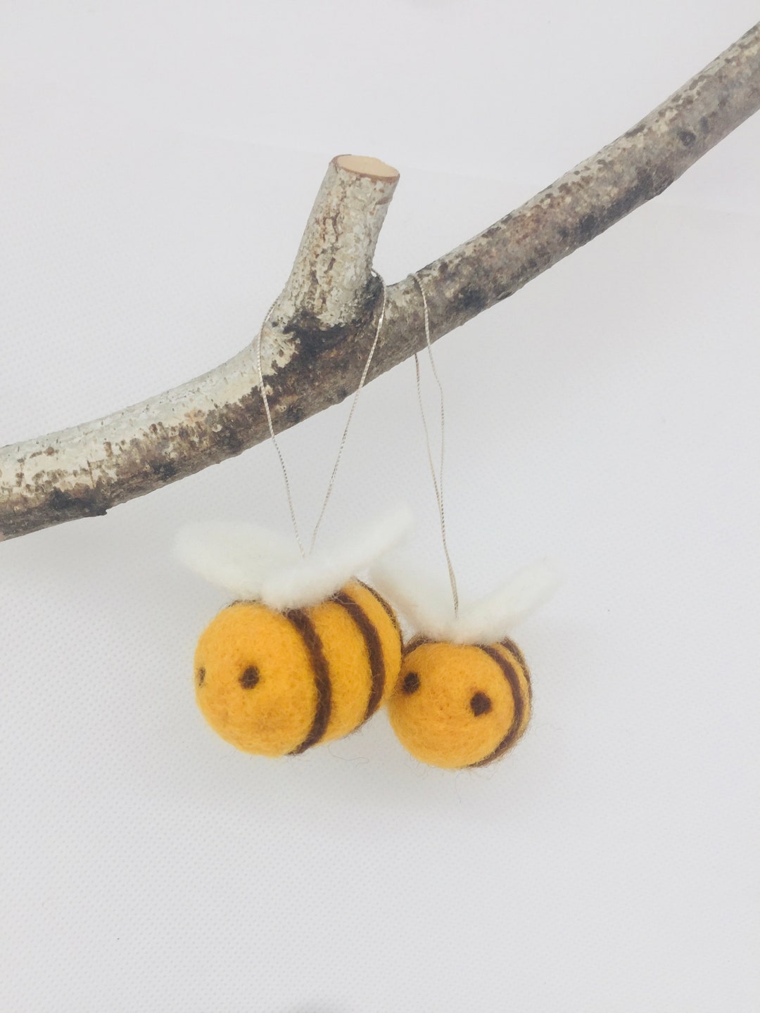 Christmas Tree Felted Bumblebee Ornaments Set of 2 - Etsy