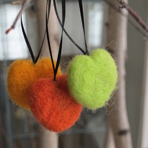 Felted Wool Heart Ornaments - Etsy