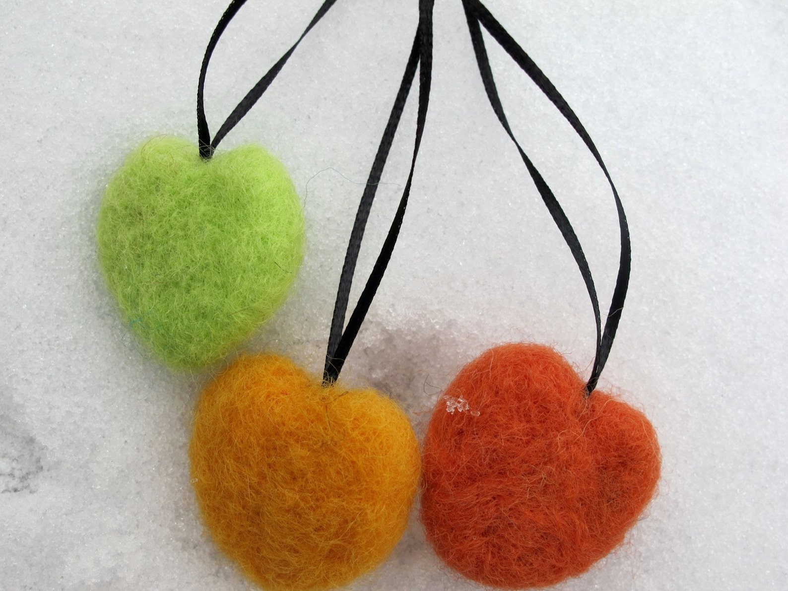 Felted Wool Heart Ornaments - Etsy