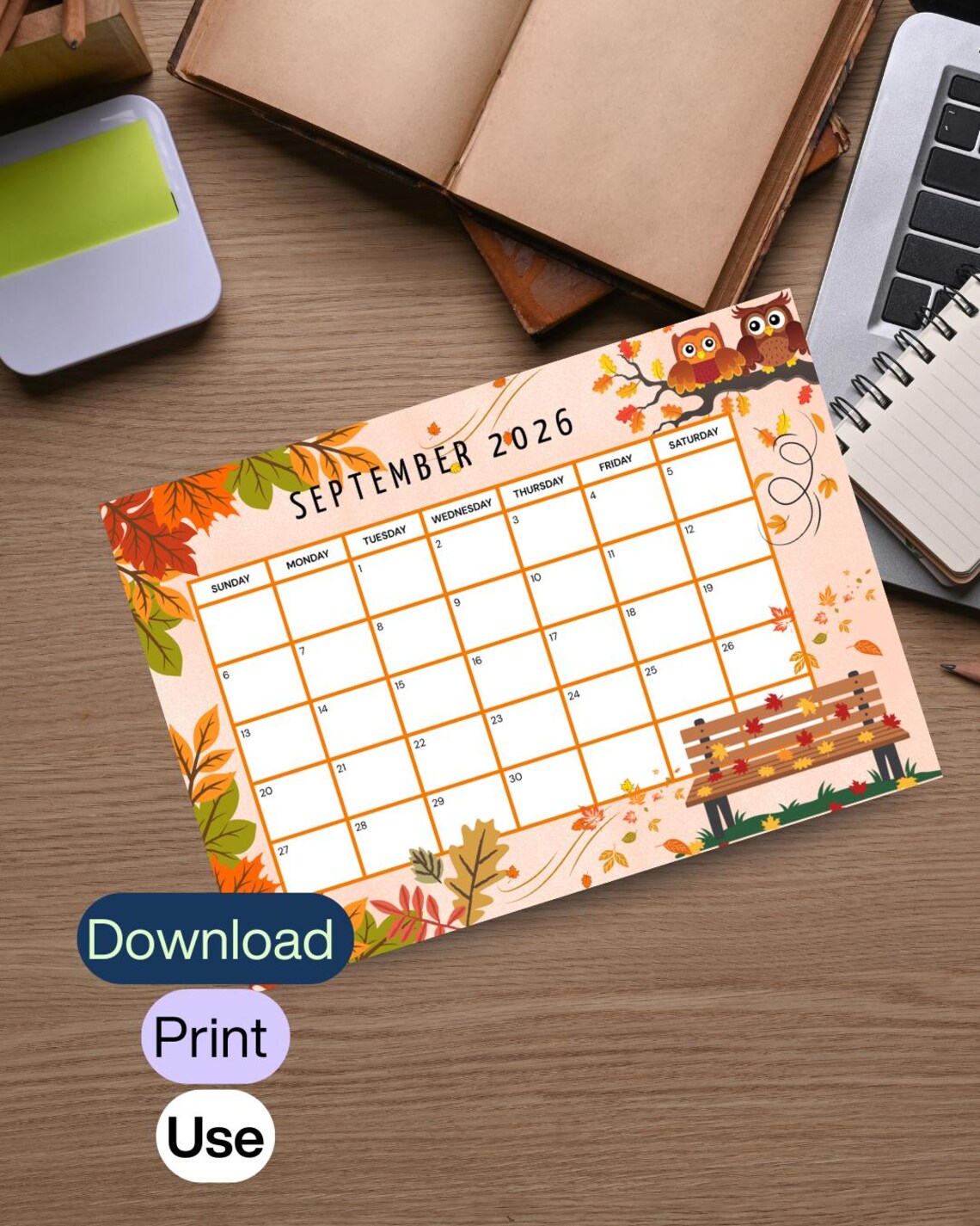 2026 Monthly Calendar Bundle, Minimal Printable 2026 Planner for Kids ...