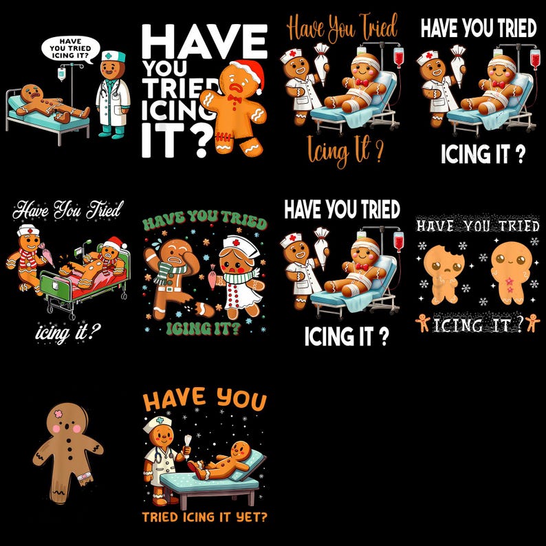 Funny Gingerbread Nurse PNG – NICU Christmas Humor Clipart, Have You ...