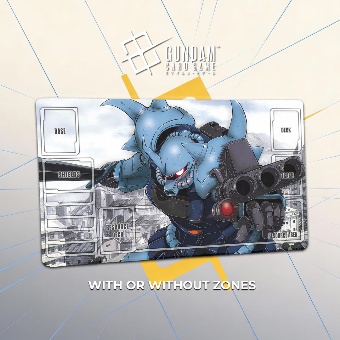 Gouf Custom Gundam Playmat – Zaku the 08th MS Team - TCG Gundam Card ...