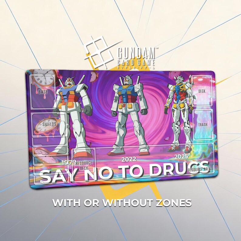 Gundam Playmat – RX-78-2 No Drugs Meme - TCG Gqux Gundam Card Game ...