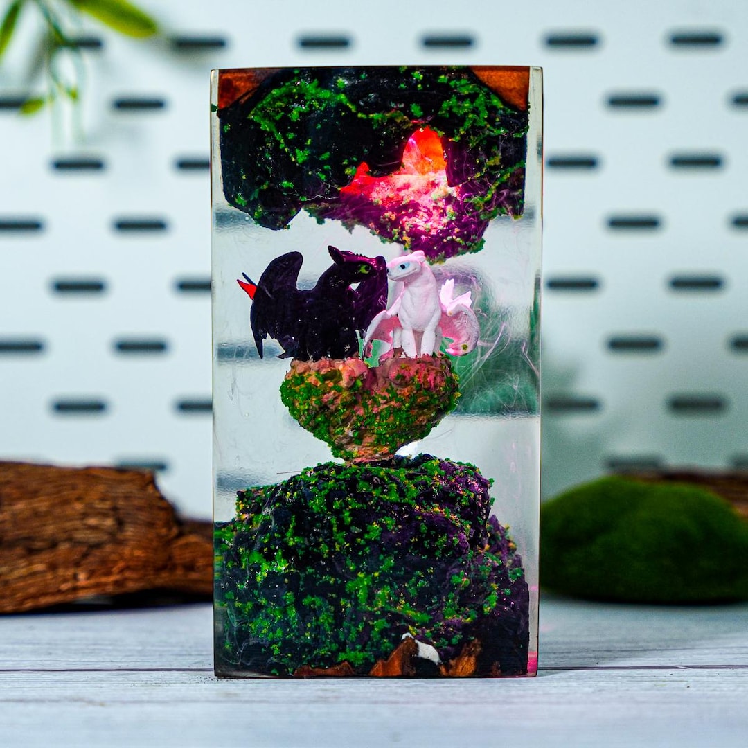 Too.thl.ess and Light Fu.ry Resin Night Light, Dragon Couple Lamp ...