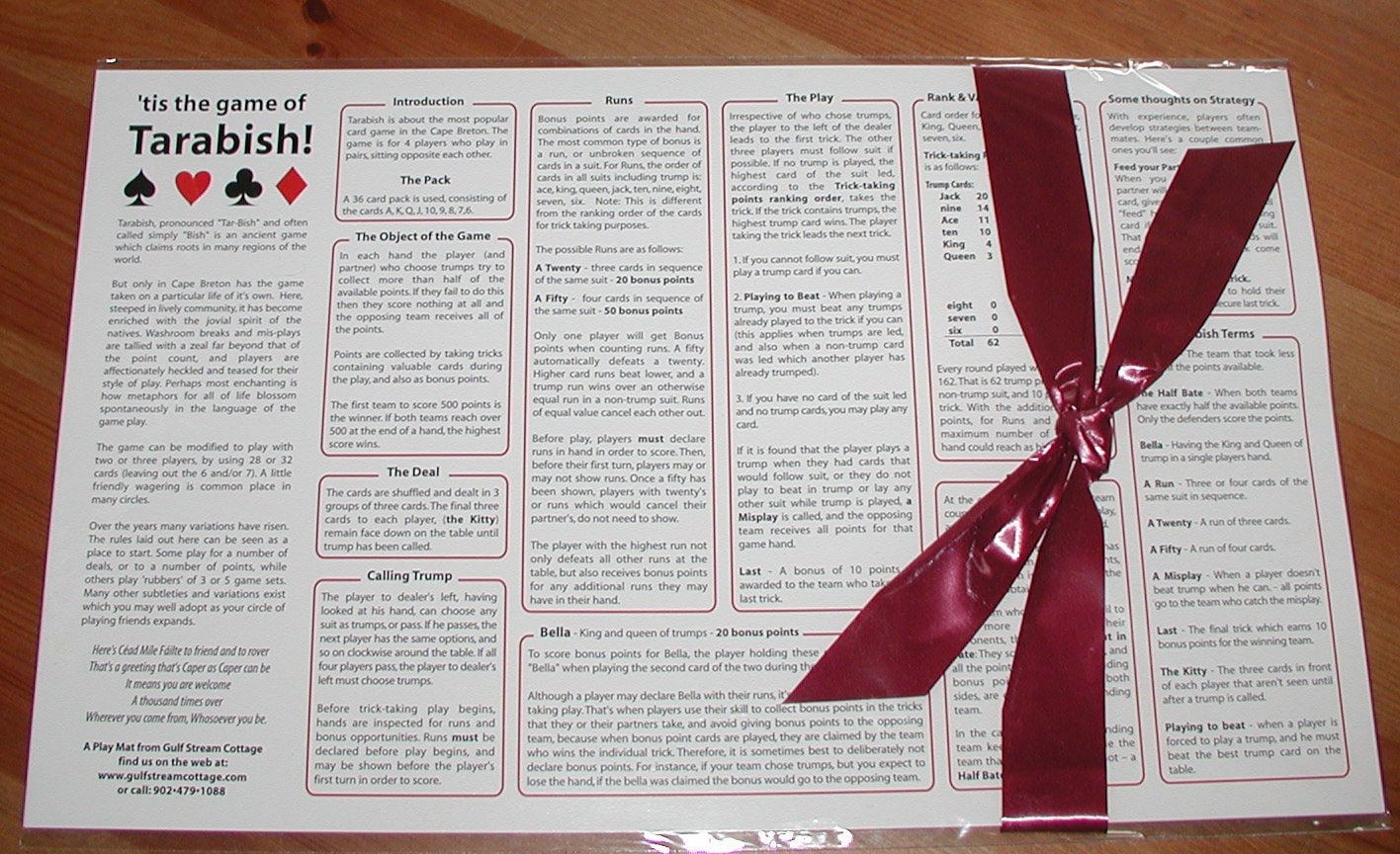 Tarabish Card Game Play Instructions PDF download to print | Etsy