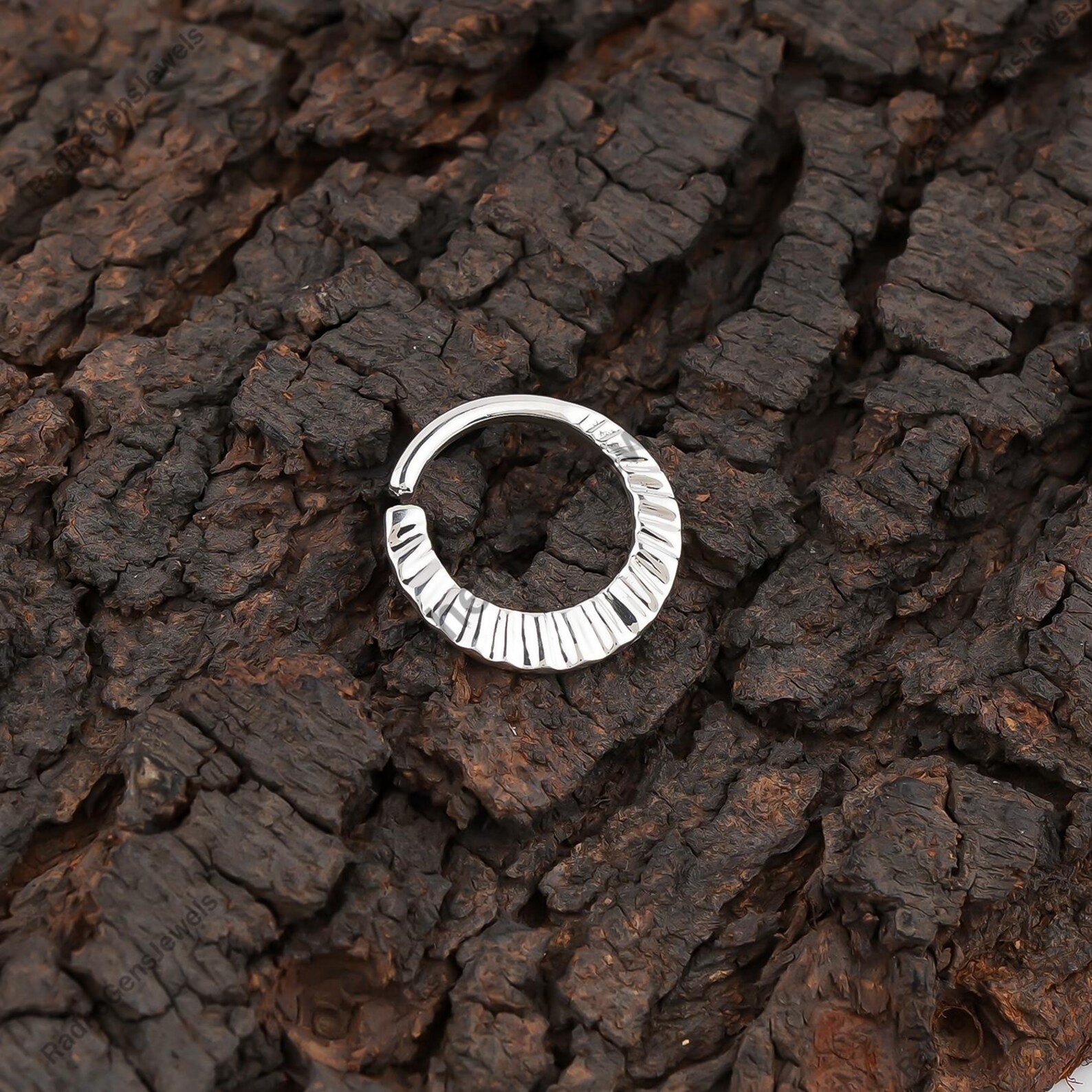 Hammered Septum Ring, Sterling Silver Tusk, (septum,belly,ear) Septum ...
