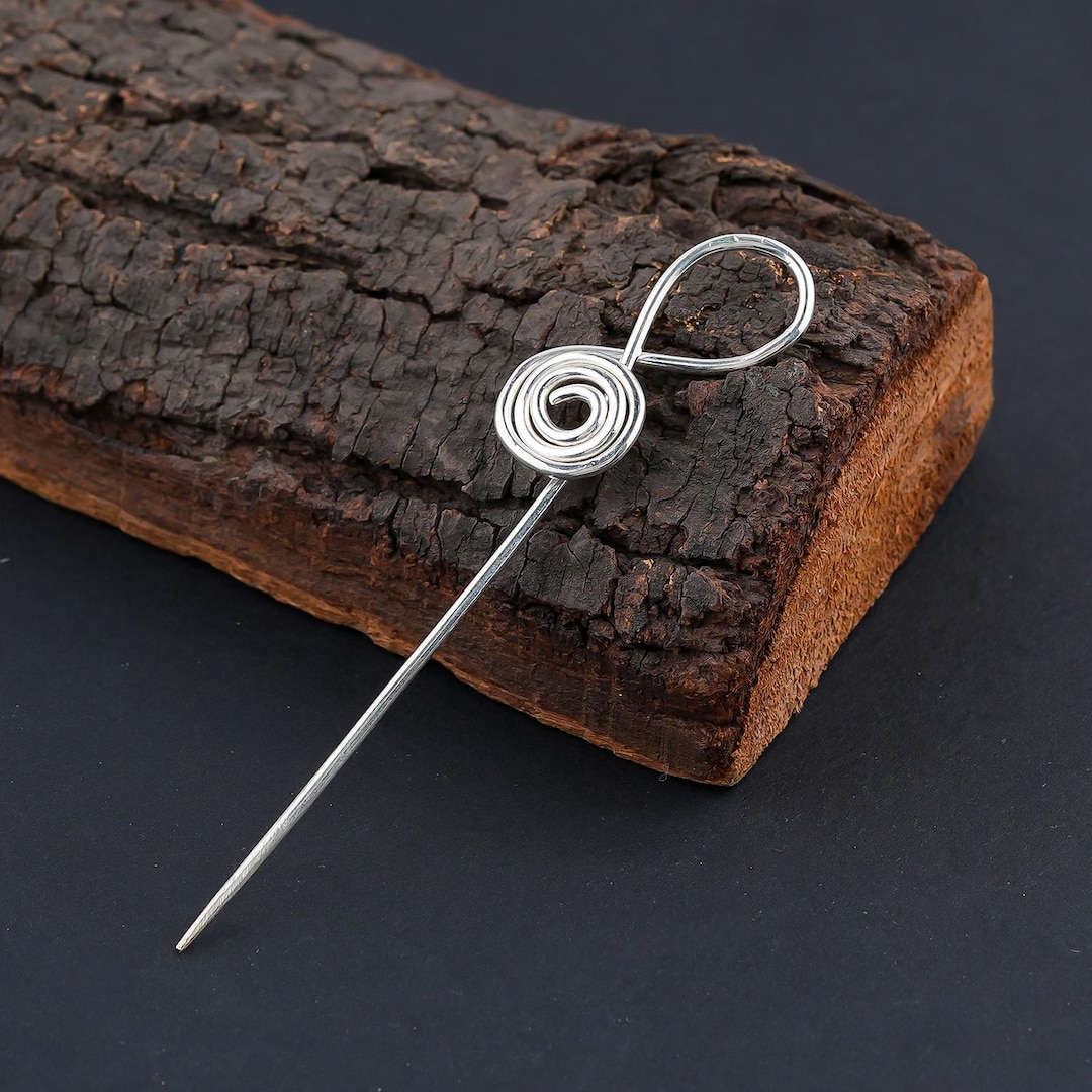 925 Sterling Silver Hair Pin, Large Celtic Silver Hair Pin, Hammered ...