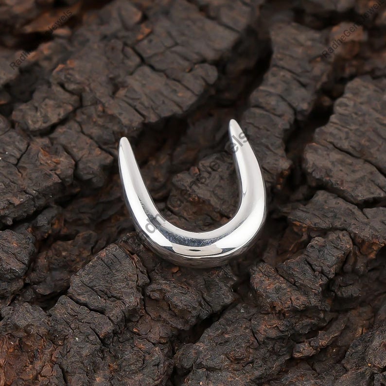 Spike Septum Ring Horseshoe 925 Silver 6g 8g 10g 12g 14g 16g Nose ...