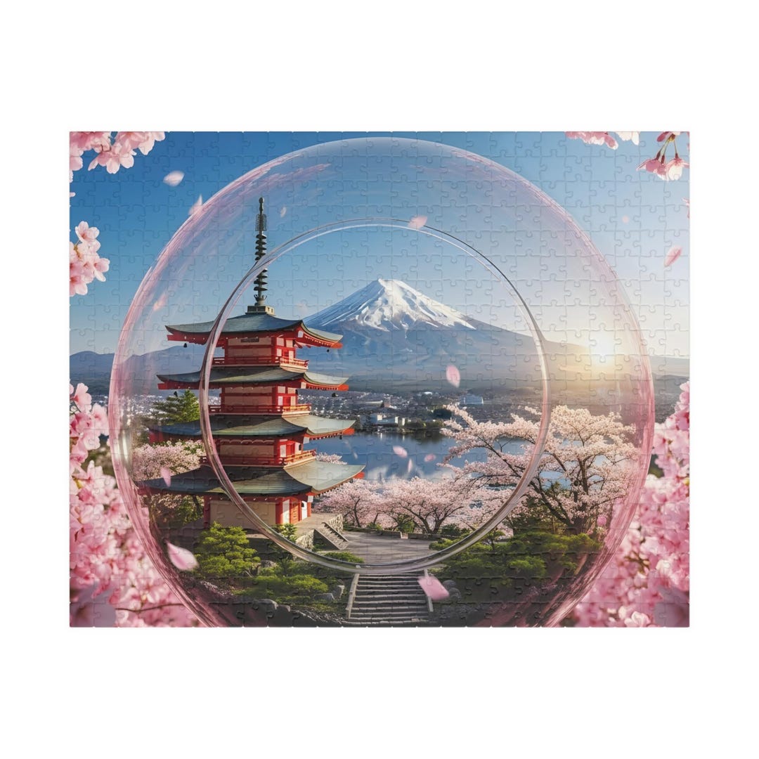 Mount Fuji Cherry Blossom Terrarium Puzzle 520/1014 Pieces | Japan ...