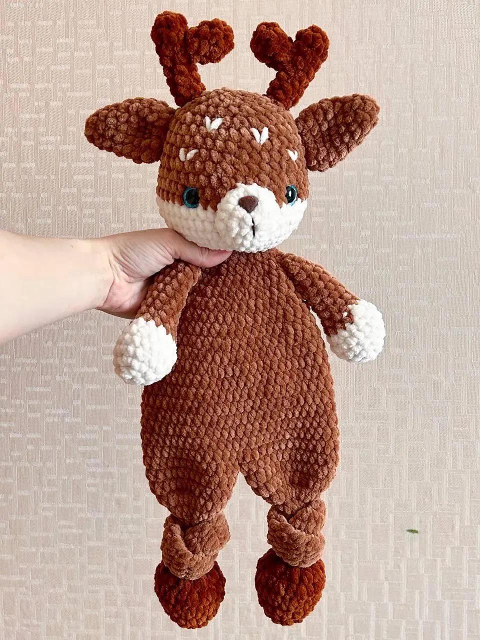 Deer Lovey Crochet Pattern – Amigurumi Baby Snuggler Toy PDF Tutorial ...