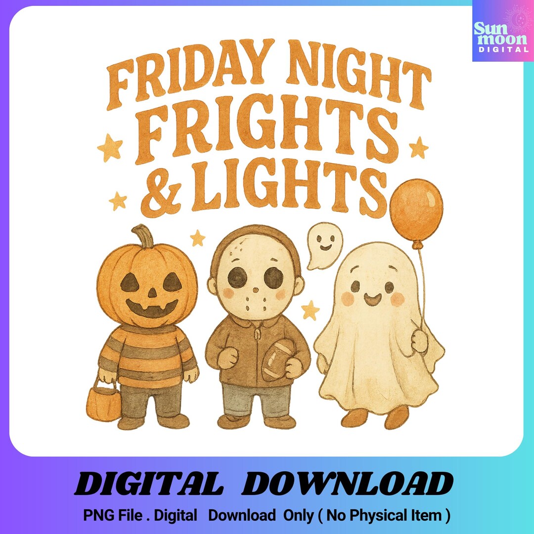 Friday Night Frights and Lights PNG | Cute Halloween Characters Clipart ...