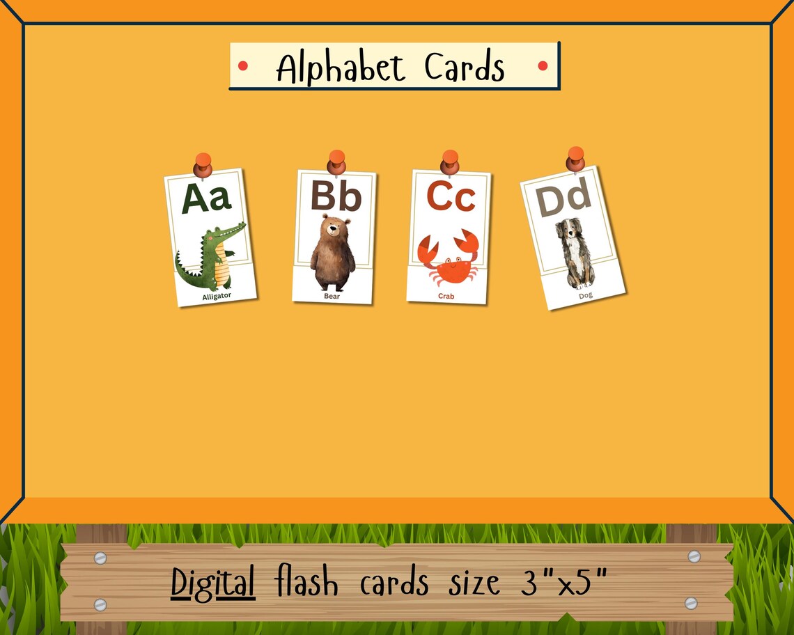 ABC Animal Flash Cards: Printable Learning Cards for Toddlers (PDF) - Etsy