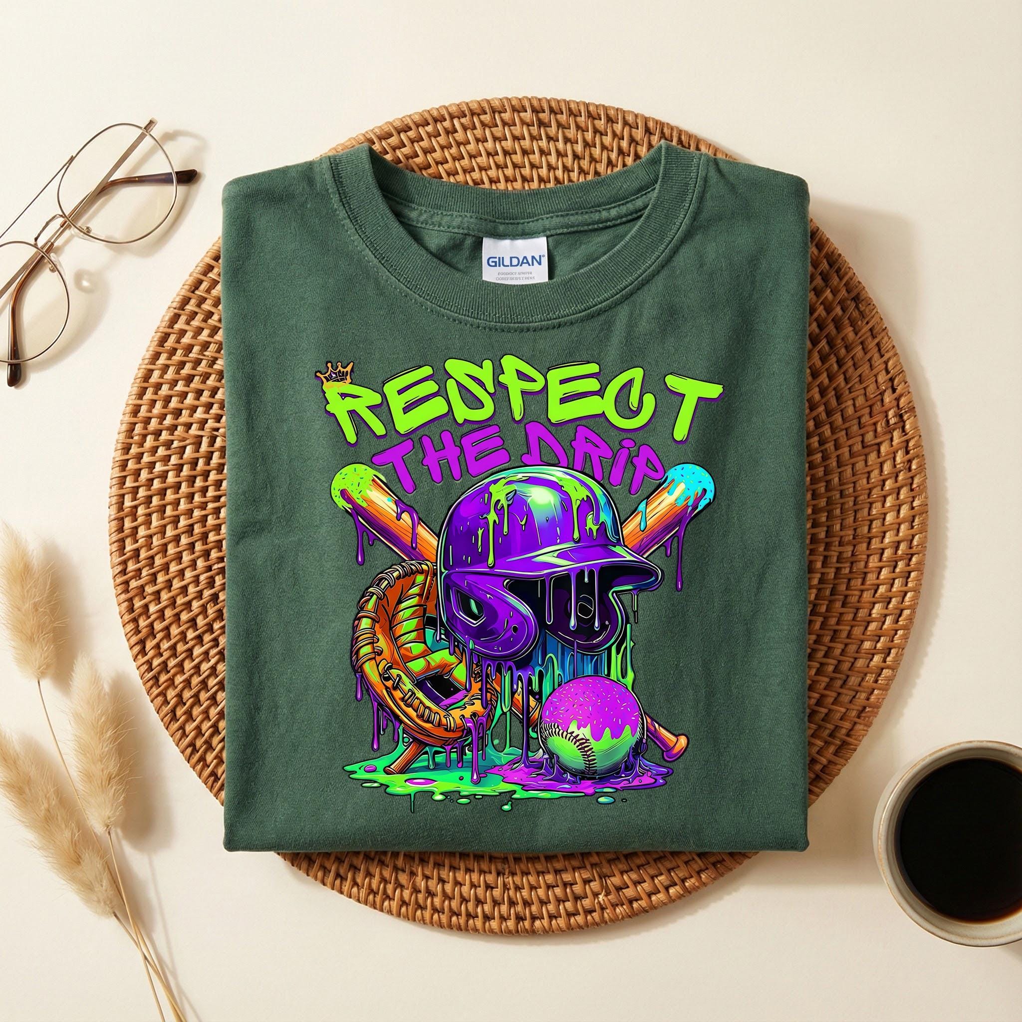 Respect the Drip Baseball Shirt, Boys Baseball Drip Shirt, Baseball ...
