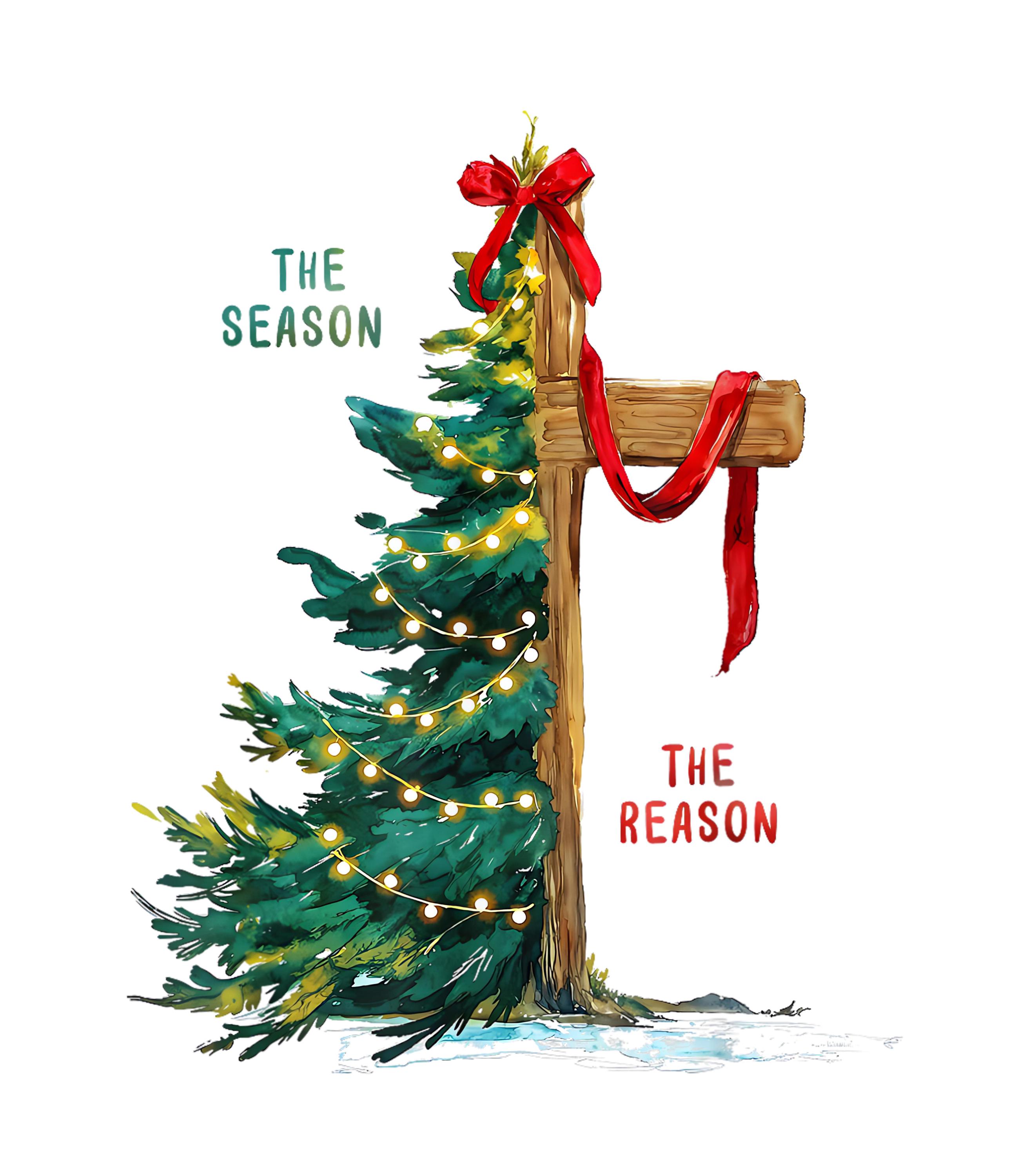 Jesus is the Reason for A Season Png, Jesus Christmas Png, Coquette ...