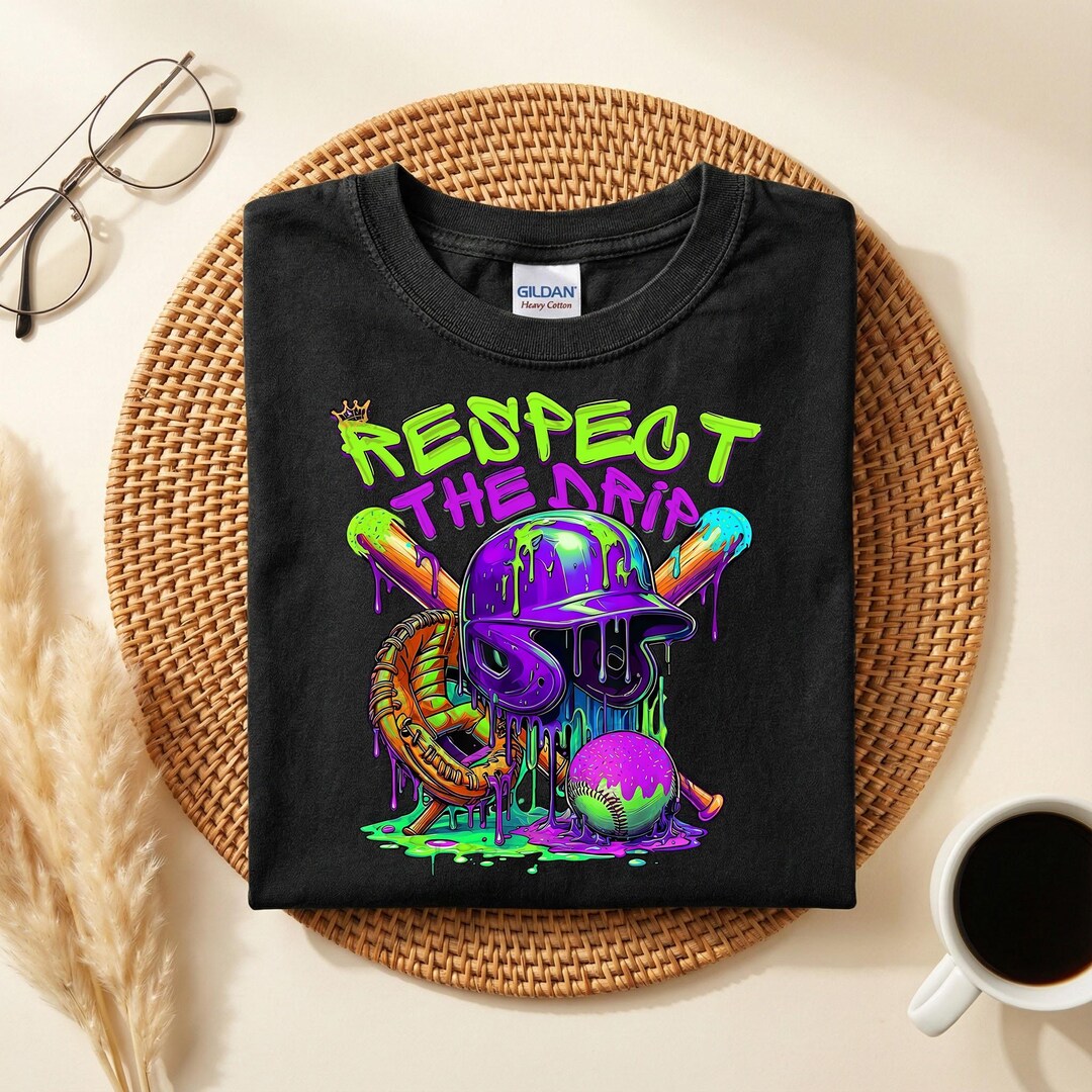 Respect the Drip Baseball Shirt, Boys Baseball Drip Shirt, Baseball ...