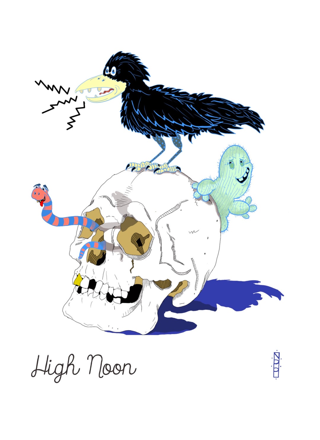 High Noon || Art Print || Vintage Cartoon Art || Cartoon Art || Western ...