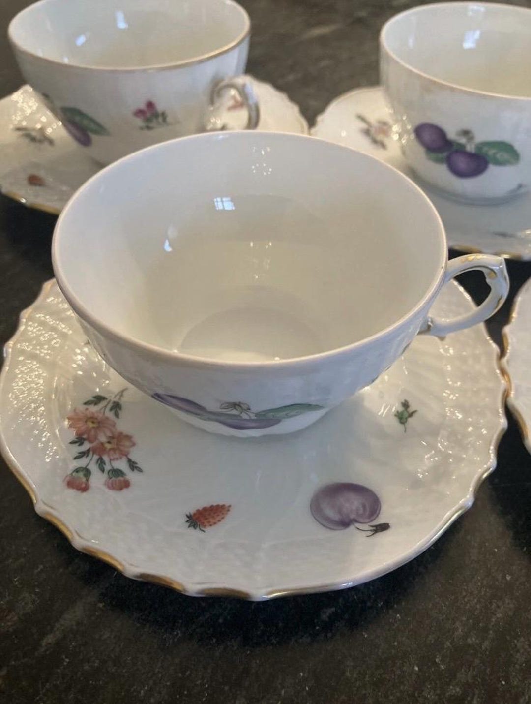 Richard Ginori Perugia Fruit Cup and Saucer Sets (faded Gold Trim) - Etsy