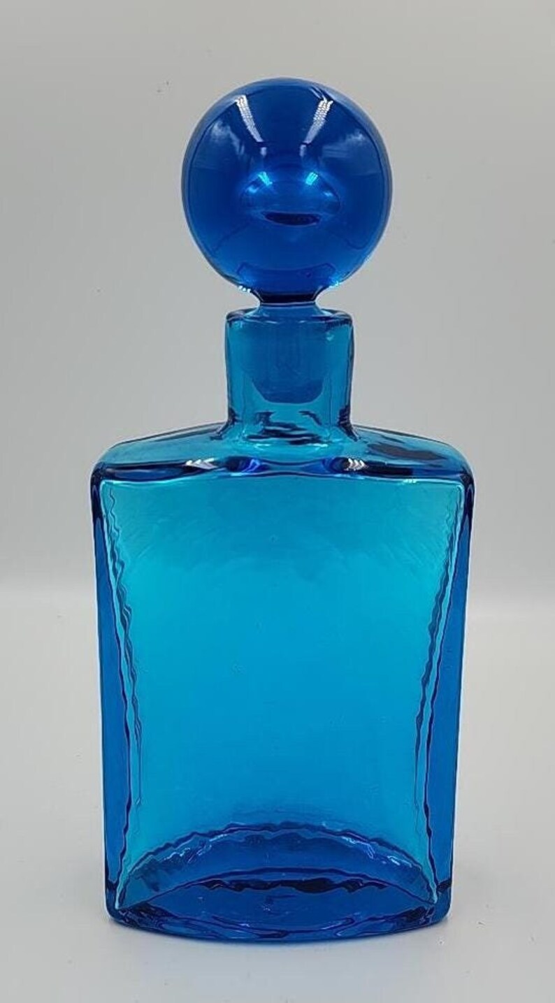 Rare Blenko Glass 6523 Blue Decanter 10 1/2" T - Etsy