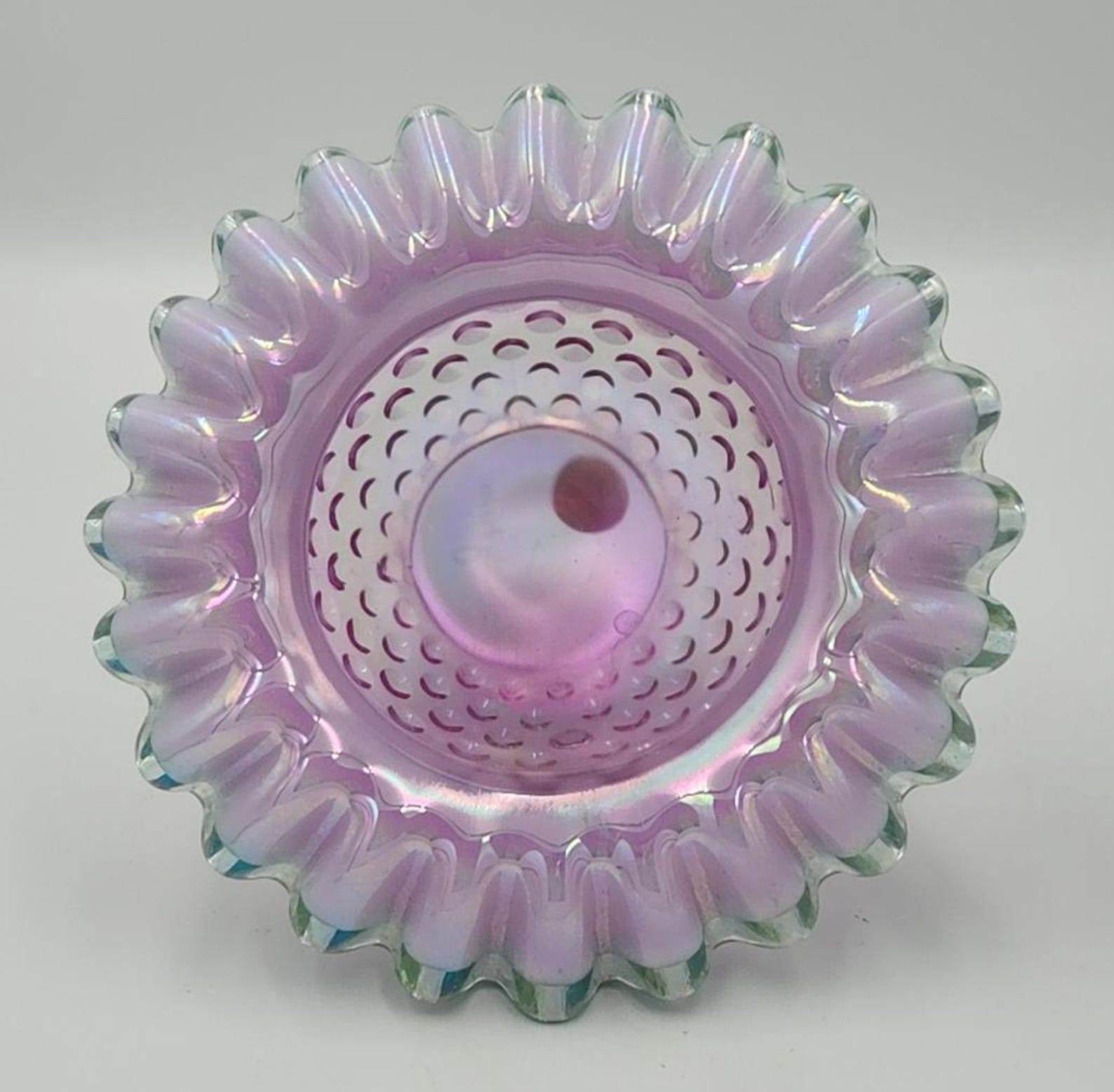 Fenton Shelley Pink Aqua Carnival Hobnail 3 Pcs Fairy Lamp Original ...