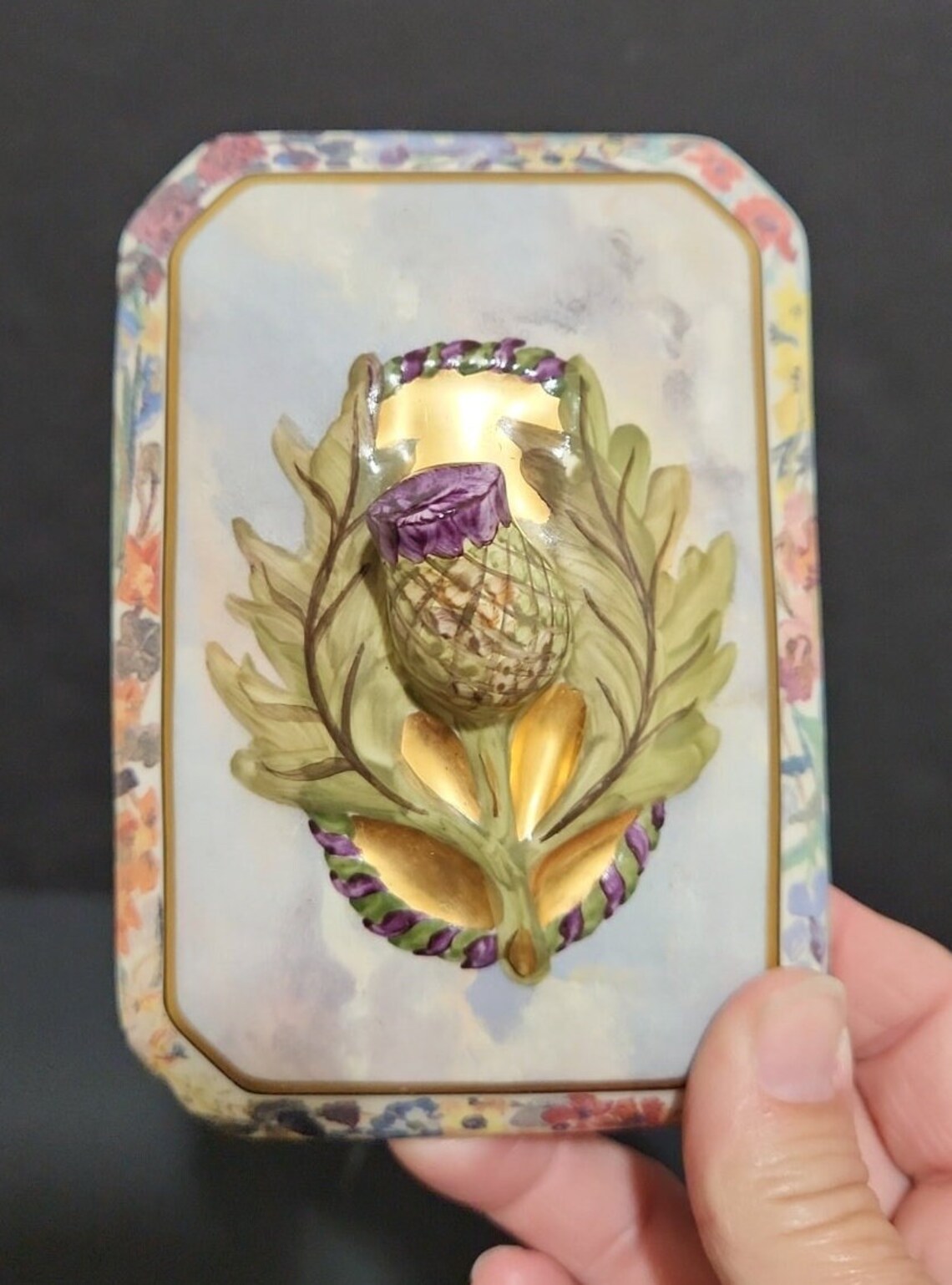 Mackenzie Childs 1983 Country Scene Checkerboard Trinket Soap Box RARE ...