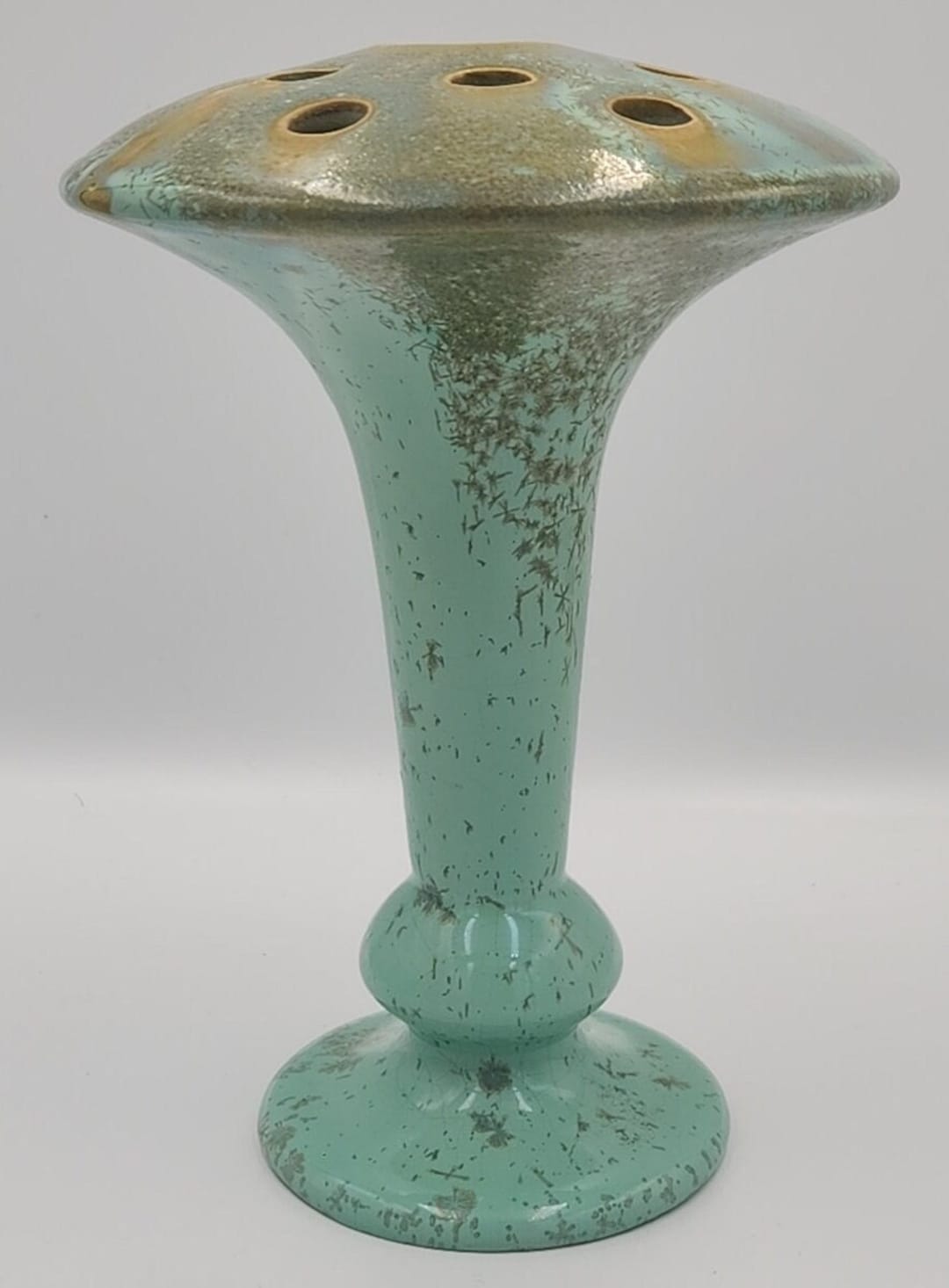 Fulper Pottery Mushroom Flower Frog Crystaline Green Brown 7 1/2 T - Etsy