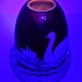 FENTON Louise Piper Swan OOAK Signed Ruby Red Diamond Optic Fairy Light ...