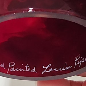 FENTON Louise Piper Swan OOAK Signed Ruby Red Diamond Optic Fairy Light ...